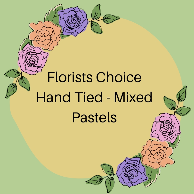 Pastel florists choice hand tied bouquet – buy online or call 01905 24613